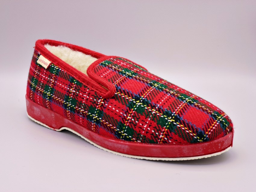 LADY rouge charentaises La Pantouflerie d'Avril